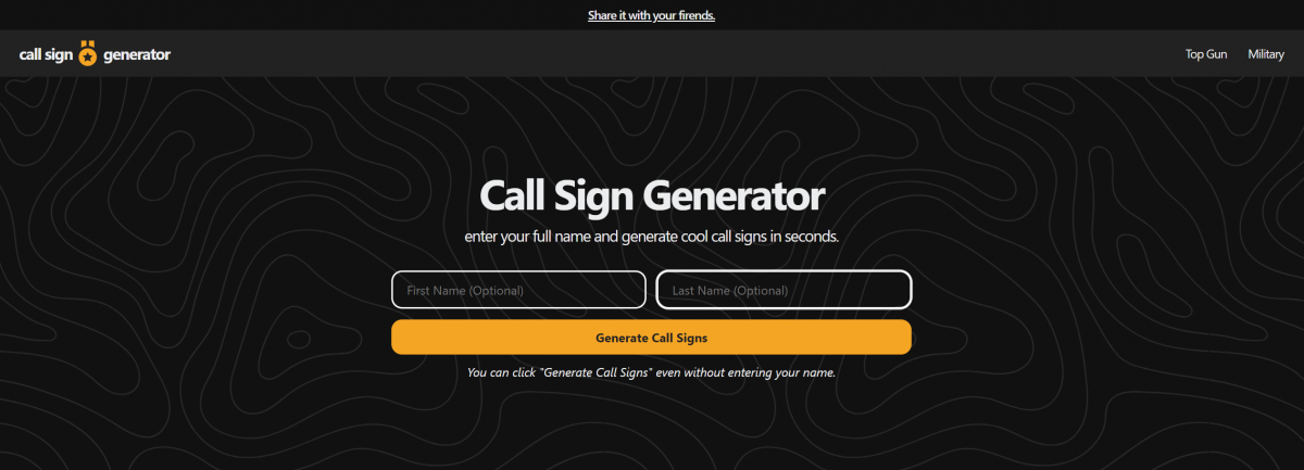 Call Sign Generator - NextGenTools